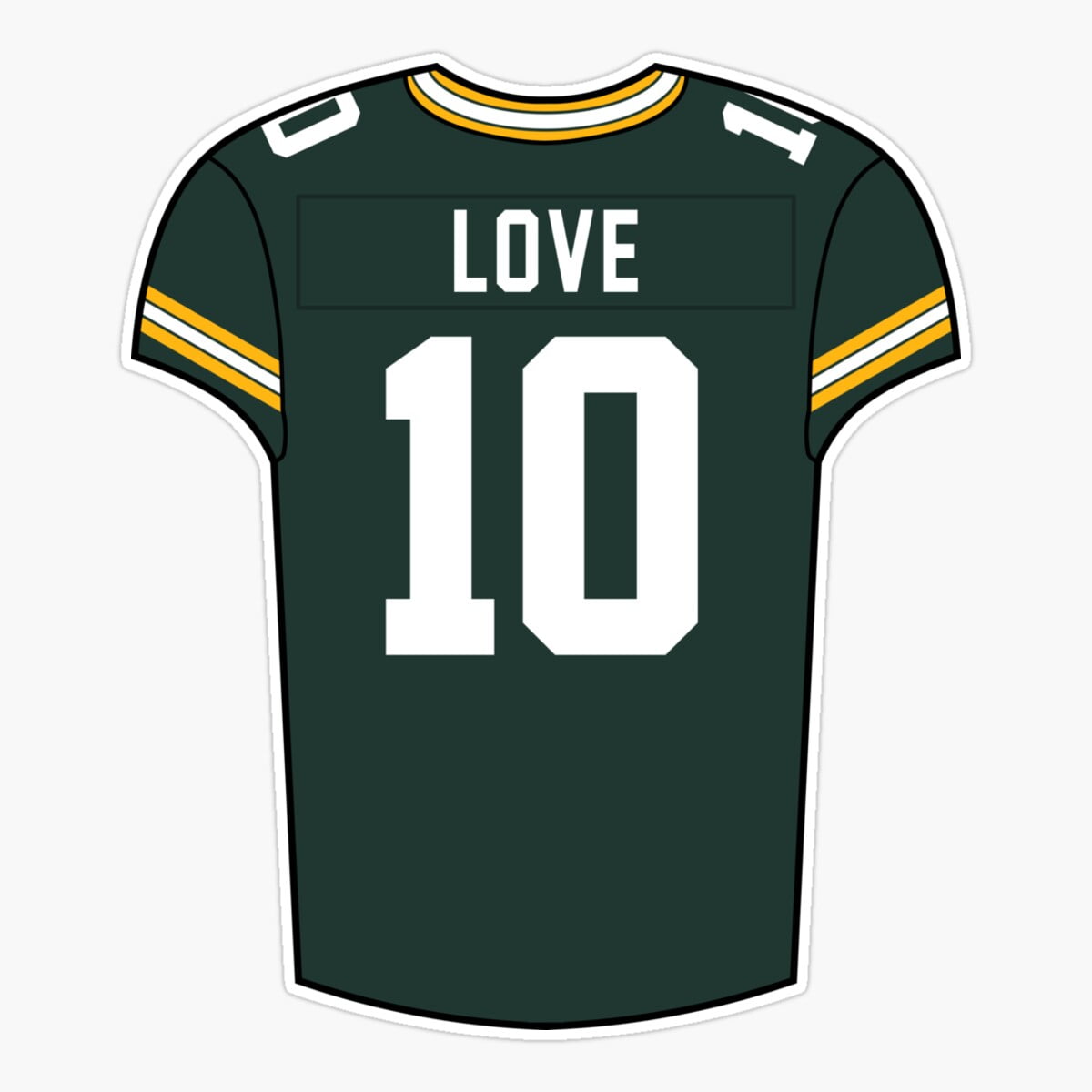 Maneki Jordan Love Home Jersey Er, Phone Decal Water Bottle Stickers ...