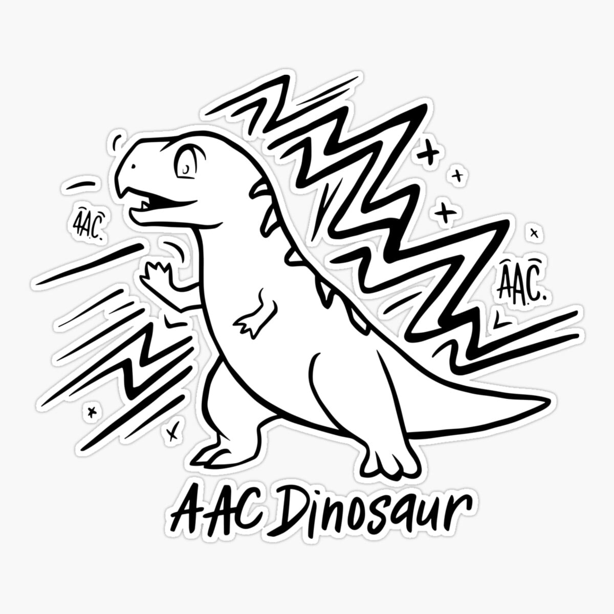 Maneki Joyful Chibi Dinosaur With Aac Design Er, Phone Decal Water ...