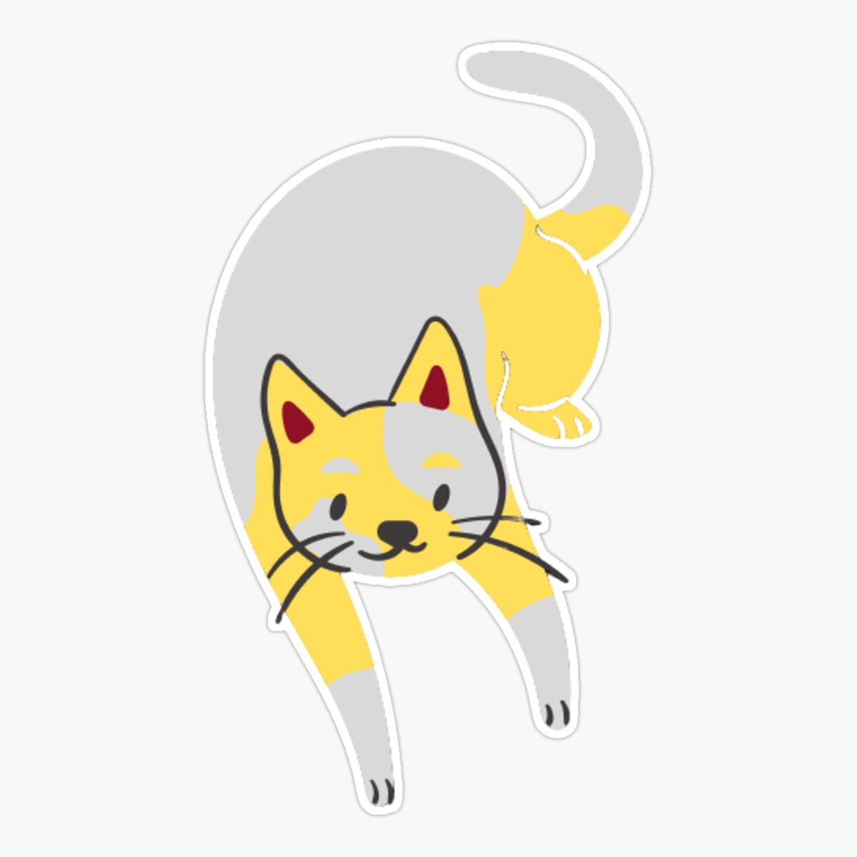 Maneki Jumping Cat Sticker, Phone Decal Water Bottle Stickers Car ...