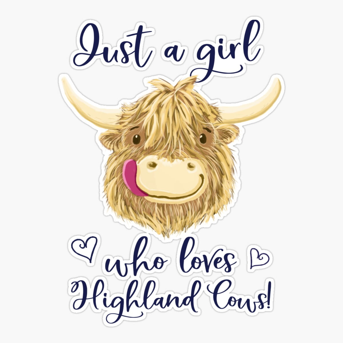 Maneki Just A Girl Who Loves Scottish Highland Cows Er, Phone Decal ...