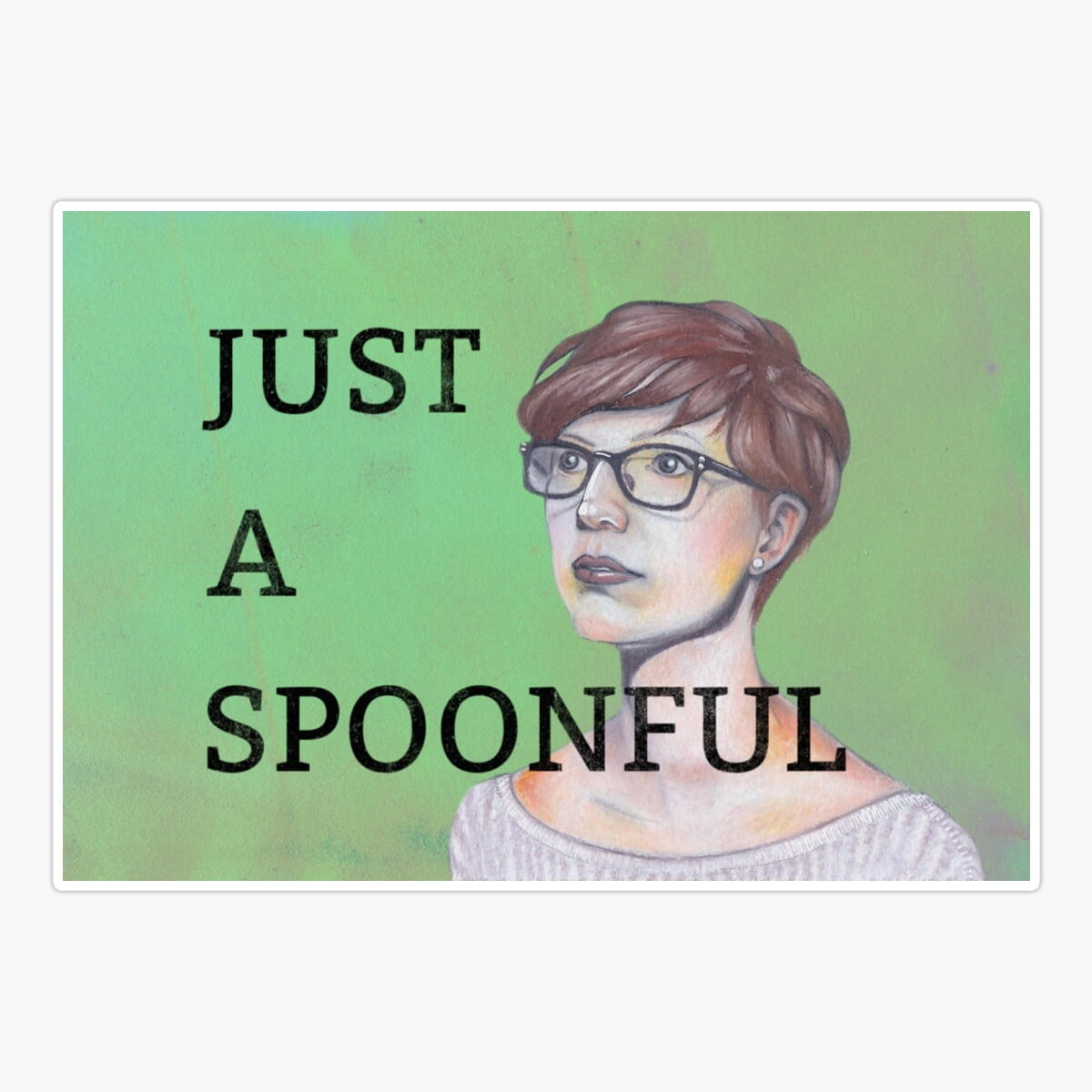 Maneki Just A Spoonful Podcast Logo Er, Phone Decal Water Bottle ...