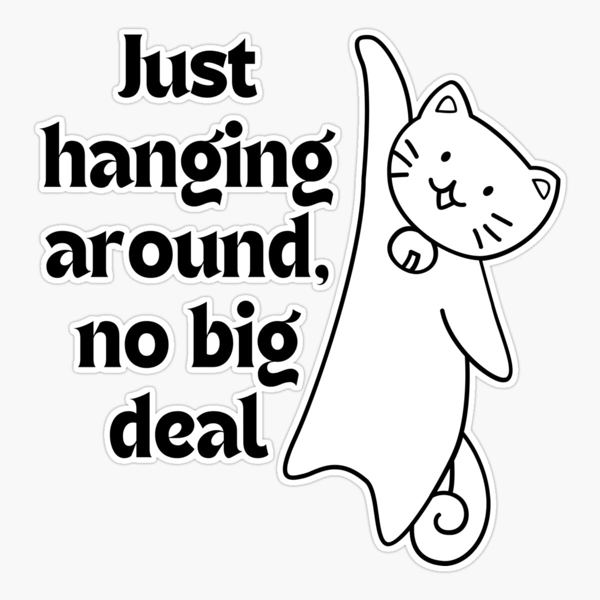 Maneki Just Hanging Around Sticker, Phone Decal Water Bottle Stickers ...