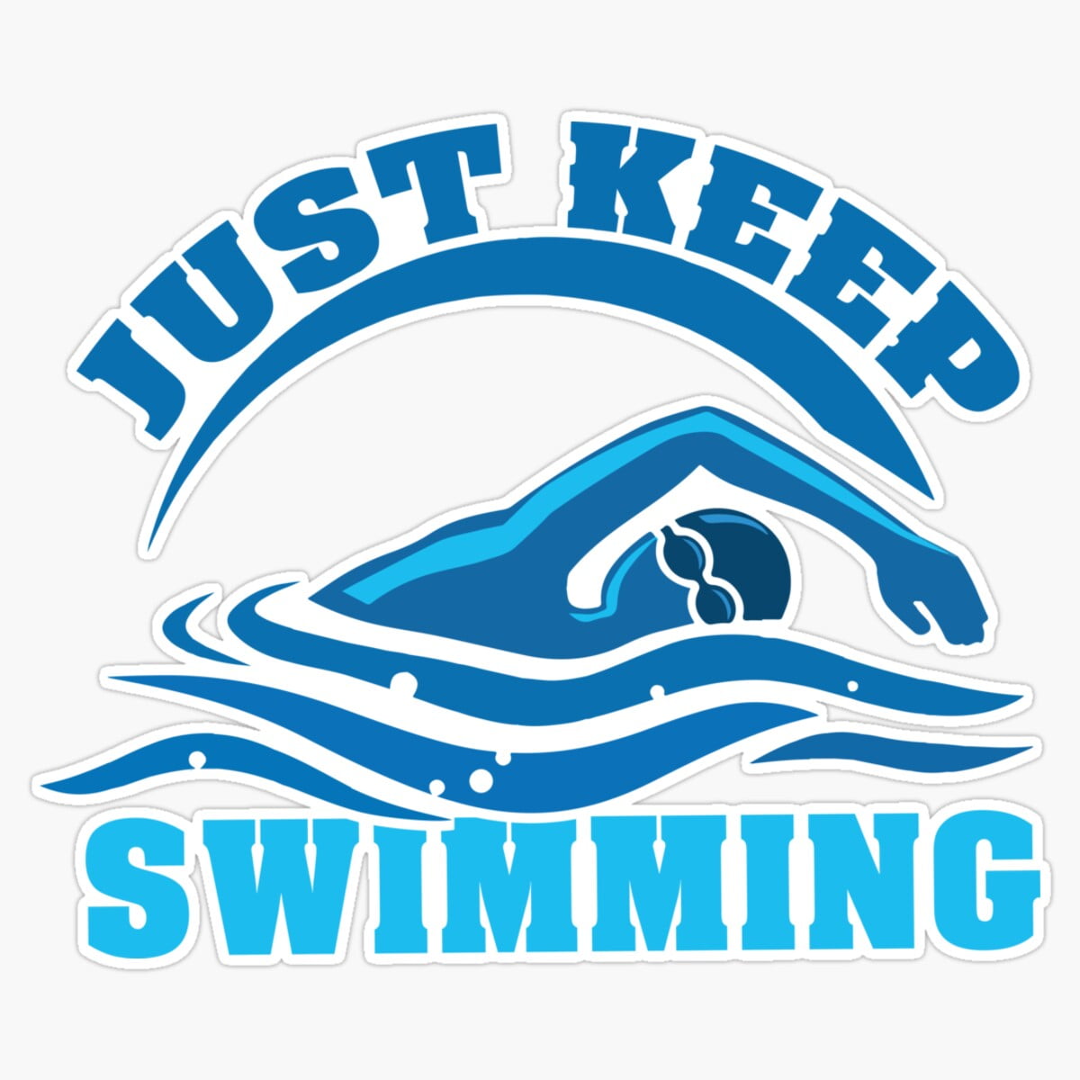 Maneki Just Keep Swimming, Water Fun Er, Phone Decal Water Bottle ...