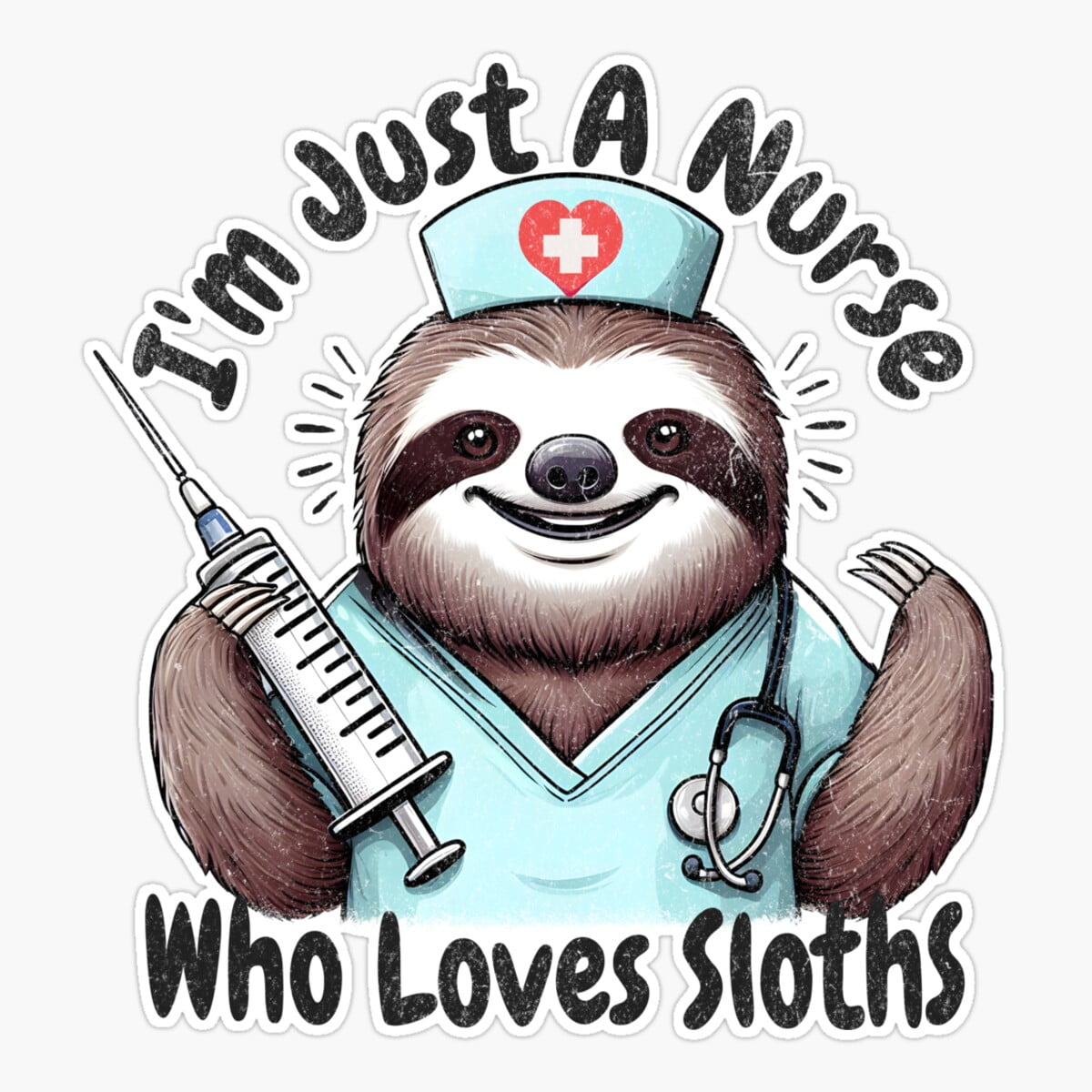 Maneki Just A Nurse Who Loves Sloths - Lighthearted And Adorable Sloth ...