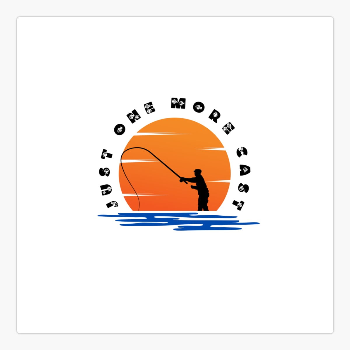 Maneki Just One More Cast Er, Phone Decal Water Bottle Stickers Car ...