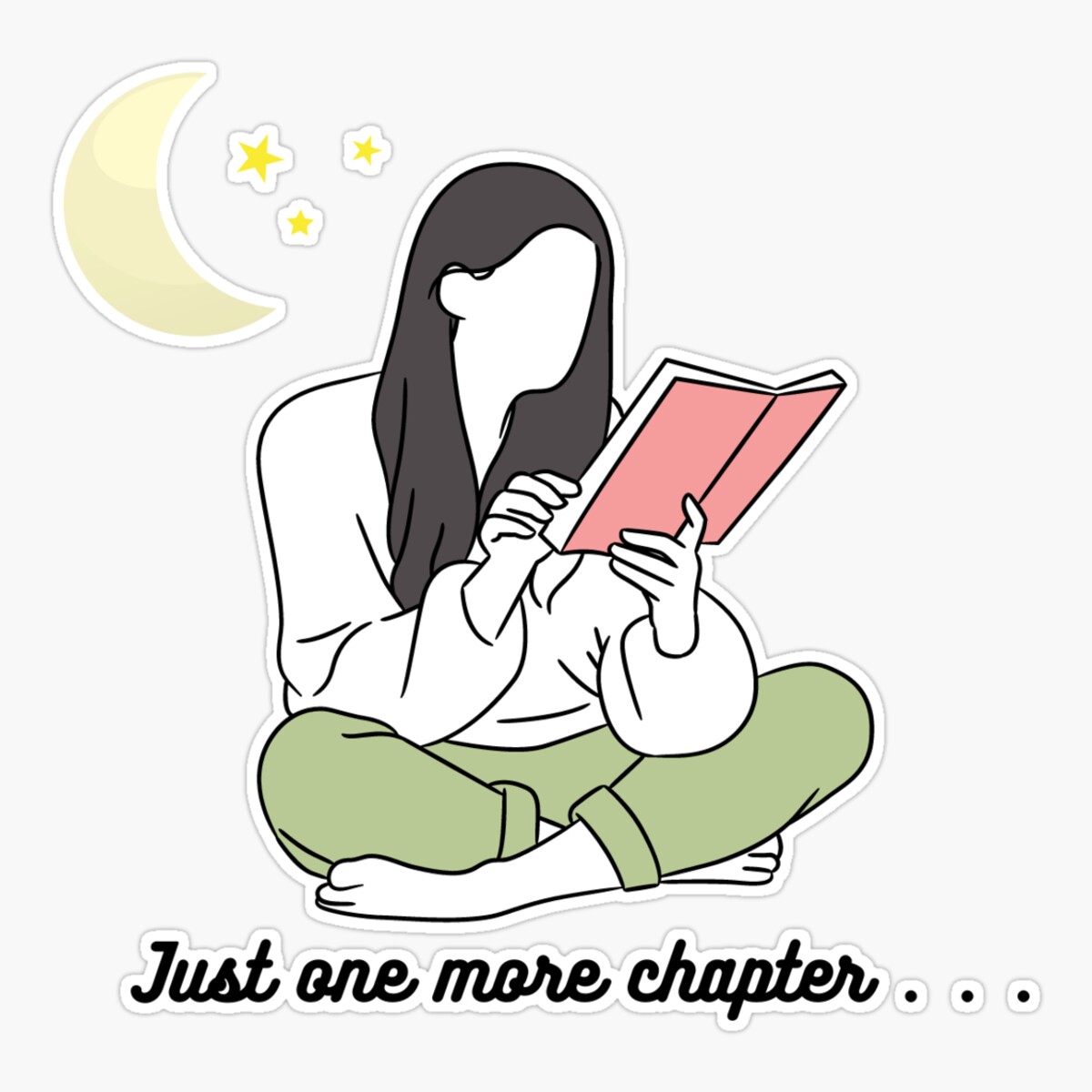 Maneki Just One More Chapter Design Sticker, Phone Decal Water Bottle Stickers Car Decals, Funny ...