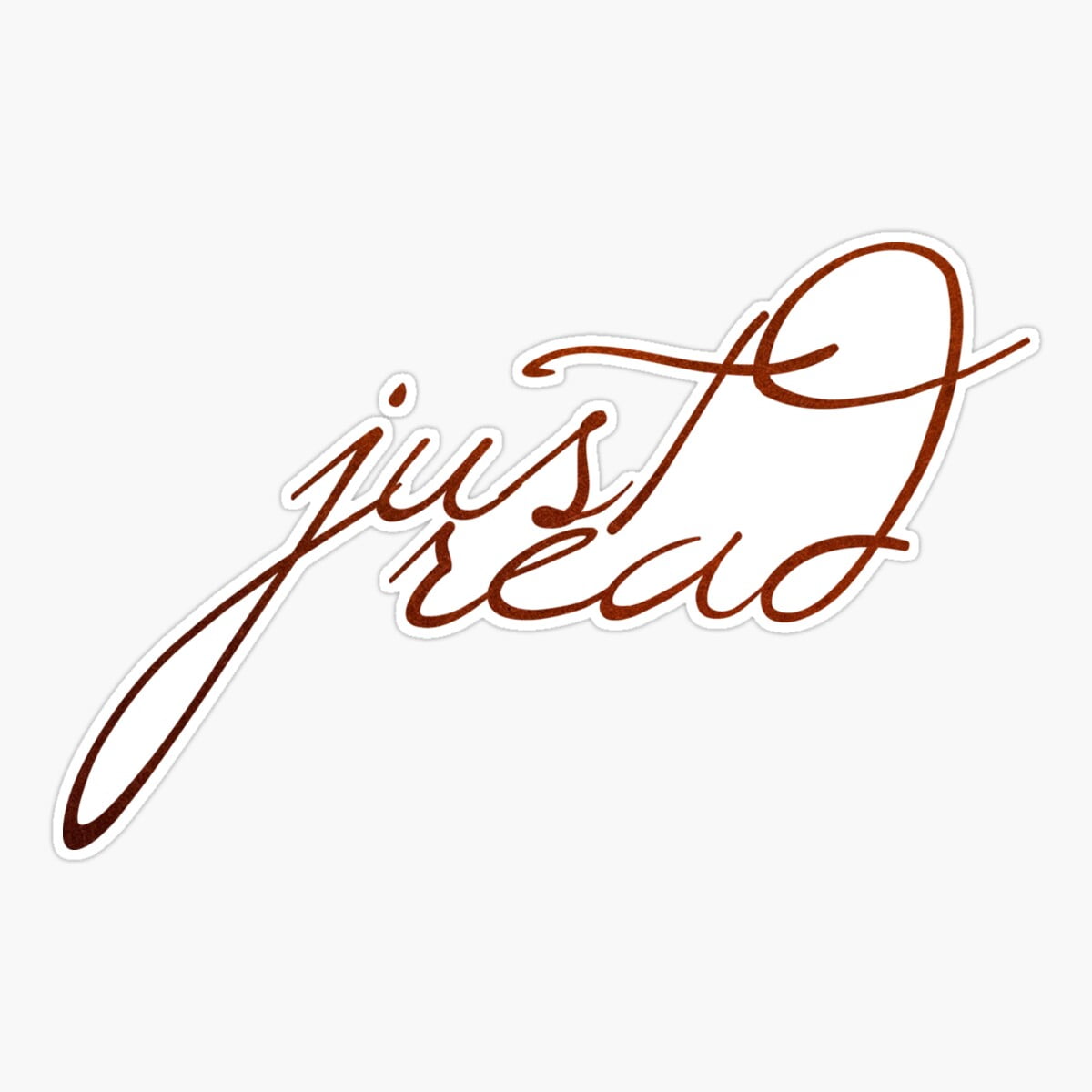 Maneki Just Read Copper Text Sticker, Phone Decal Water Bottle Stickers ...