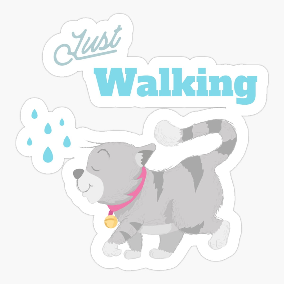 Maneki Just Walking Sticker, Phone Decal Water Bottle Stickers Car ...