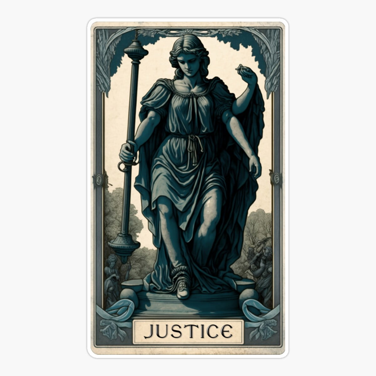 Maneki Justice: A Card Representing Balance, Airness, And ...