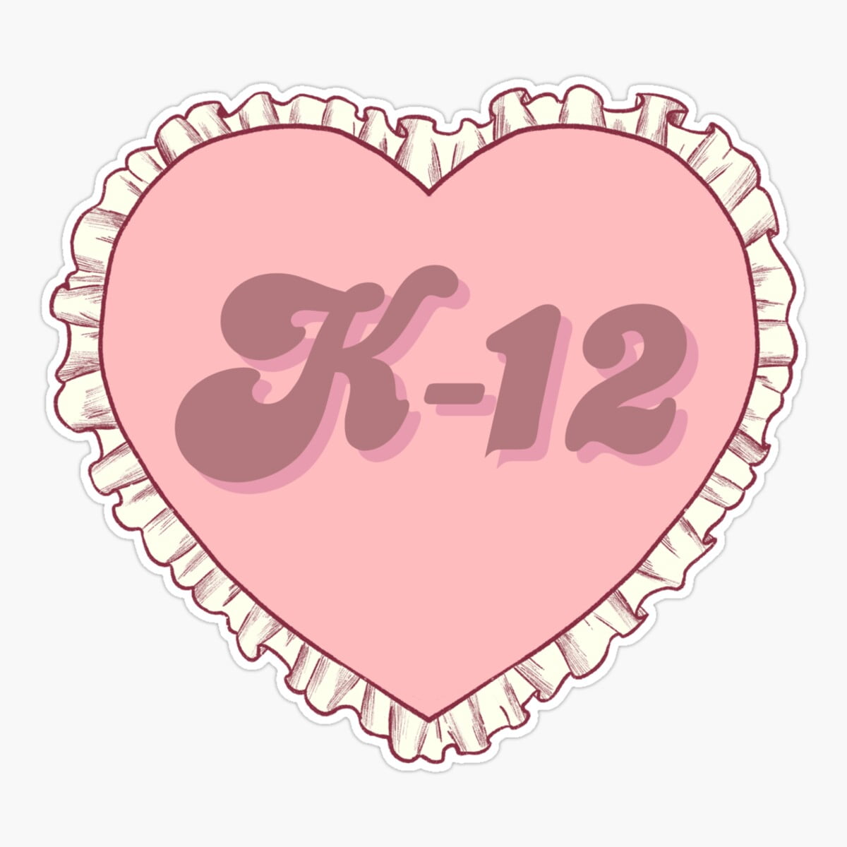 Maneki K-12 Coquette Heart Lace Design, Cottage Core Aesthetic Er Er ...