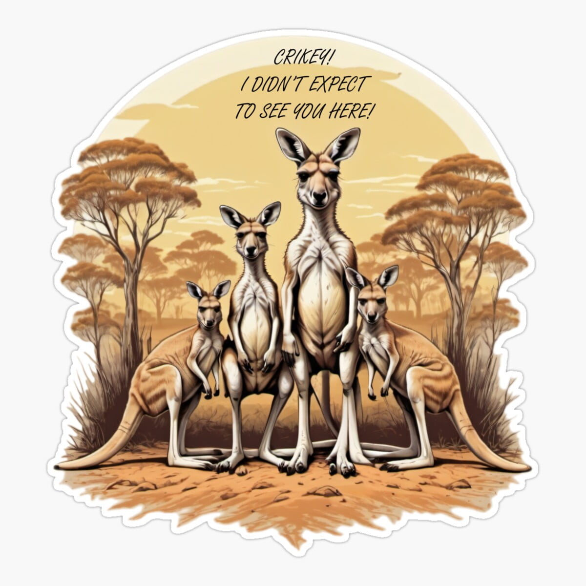 Maneki Kangaroo Joke Er, Phone Decal Water Bottle Stickers Car Decals ...