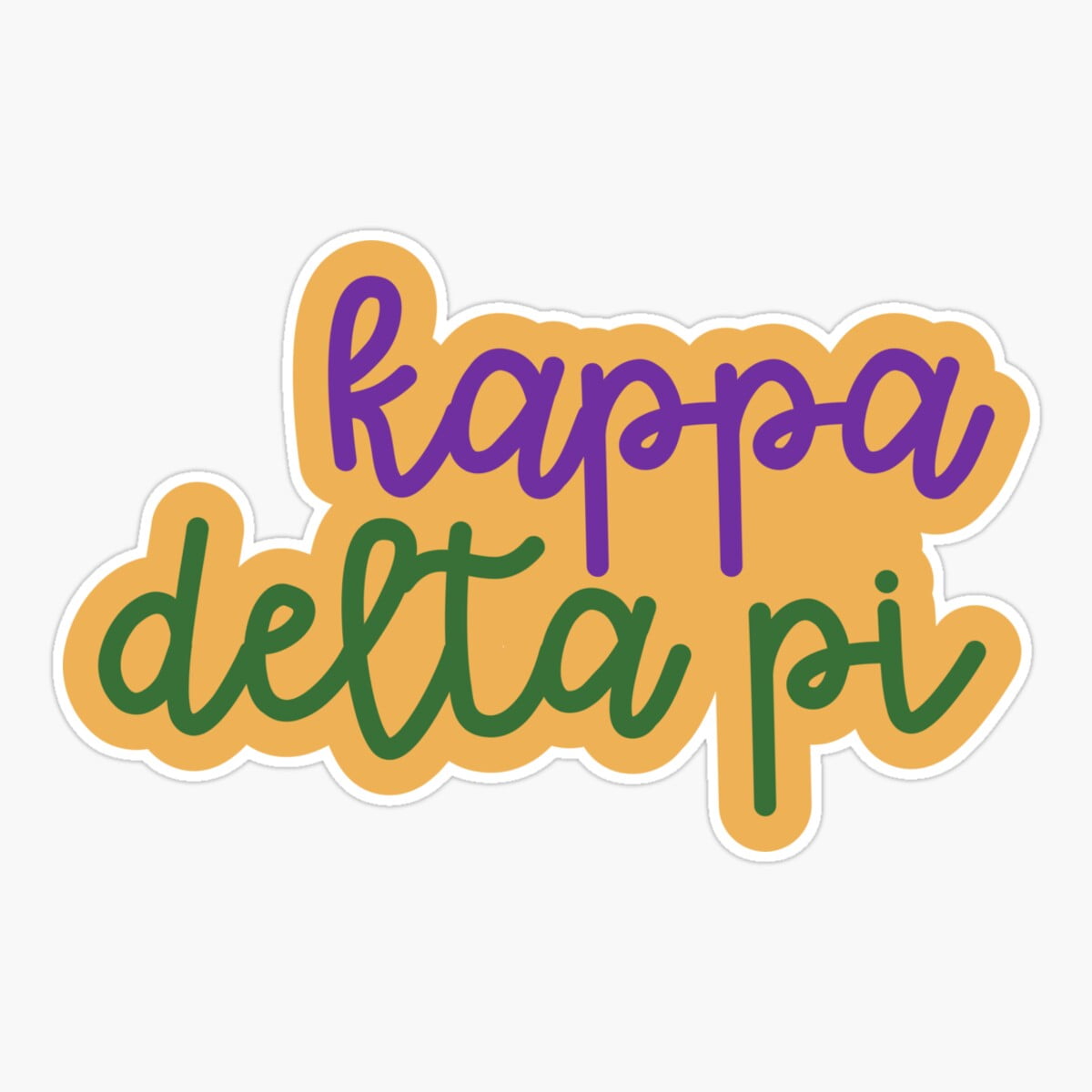 Maneki Kappa Delta Pi - Script Er, Phone Decal Water Bottle Stickers ...
