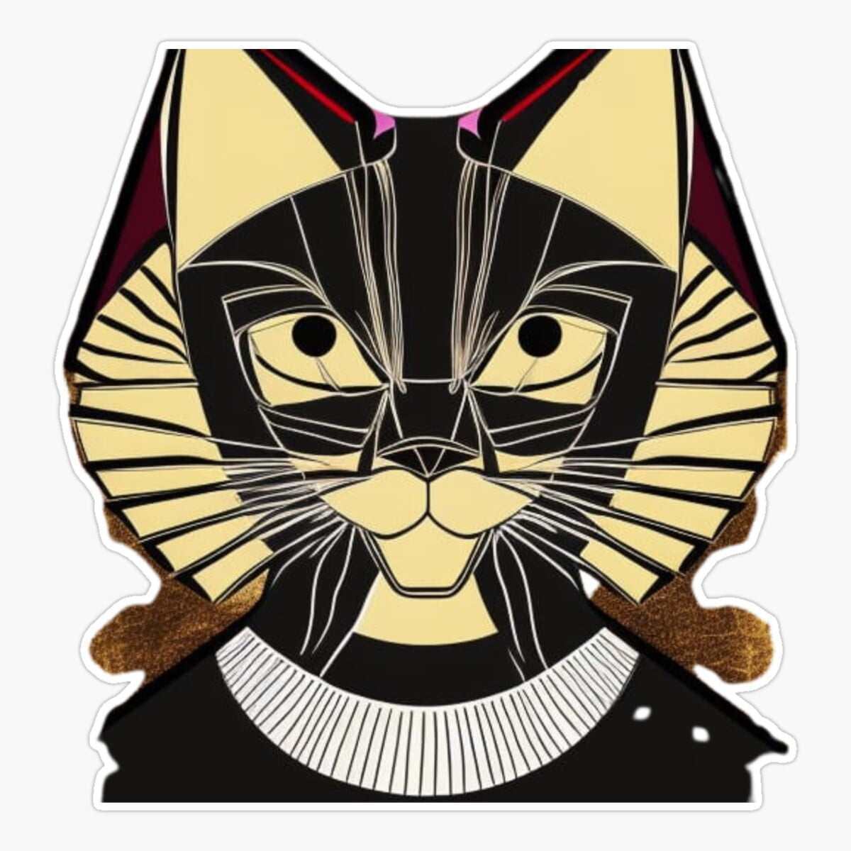 Maneki Karma Cat Sphynx Sticker, Phone Decal Water Bottle Stickers Car ...