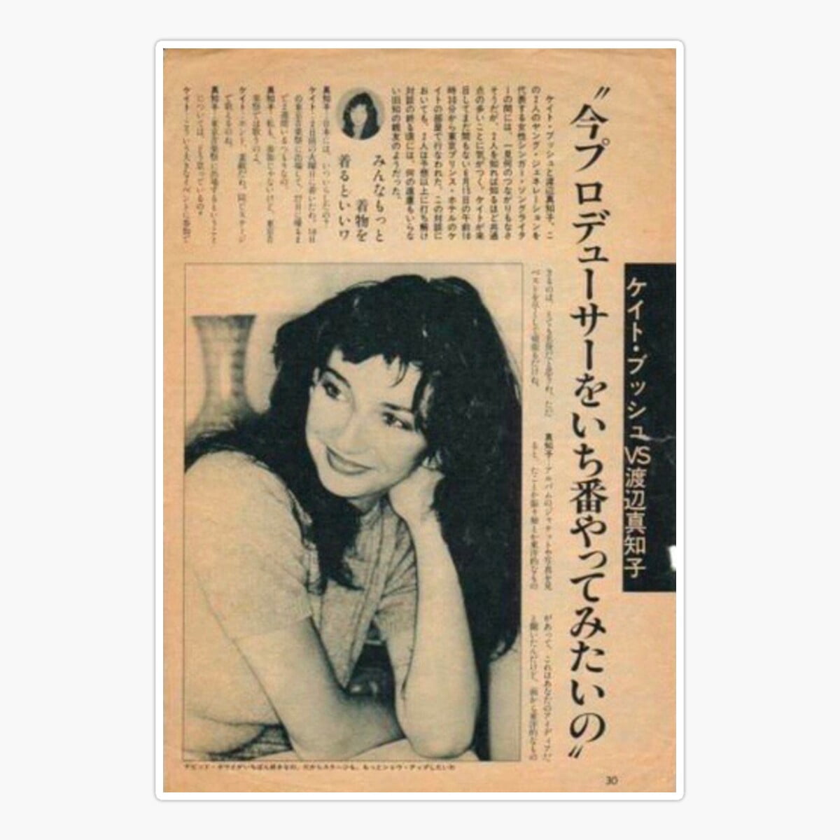 Maneki Kate Bush Japanese Zine Er, Phone Decal Water Bottle Stickers ...