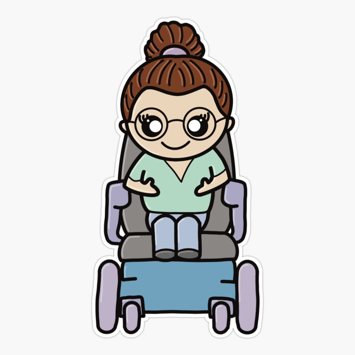 Maneki Katy In A Wheelchair Er, Phone Decal Water Bottle Stickers Car ...