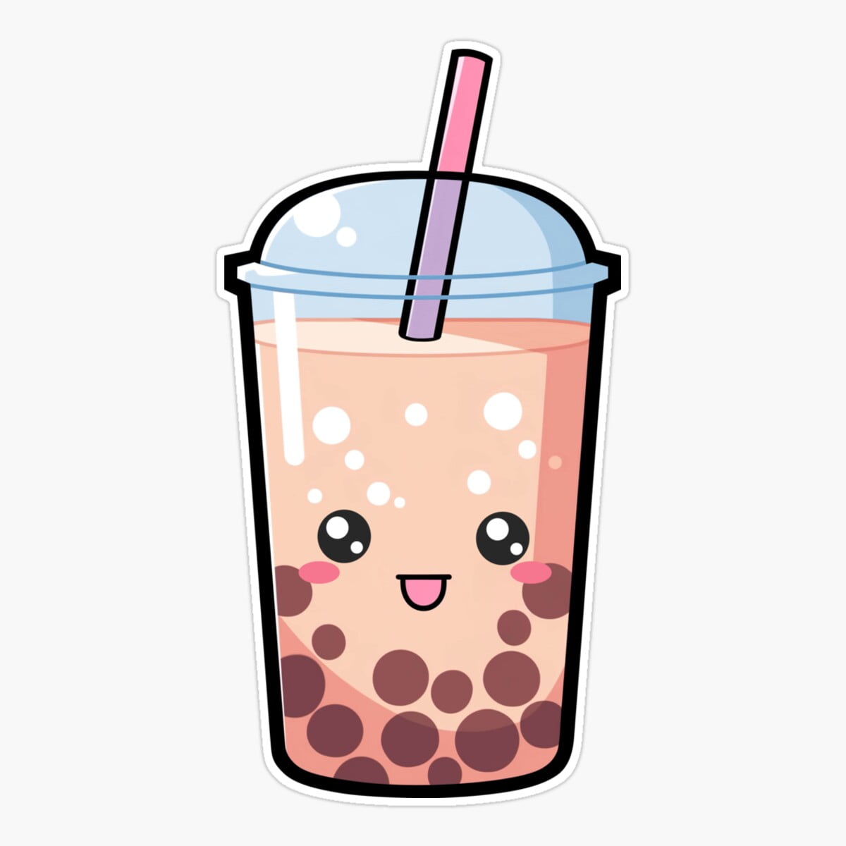 Maneki Kawaii Boba Tea Orange - Anime Shirt Er, Phone Decal Water ...