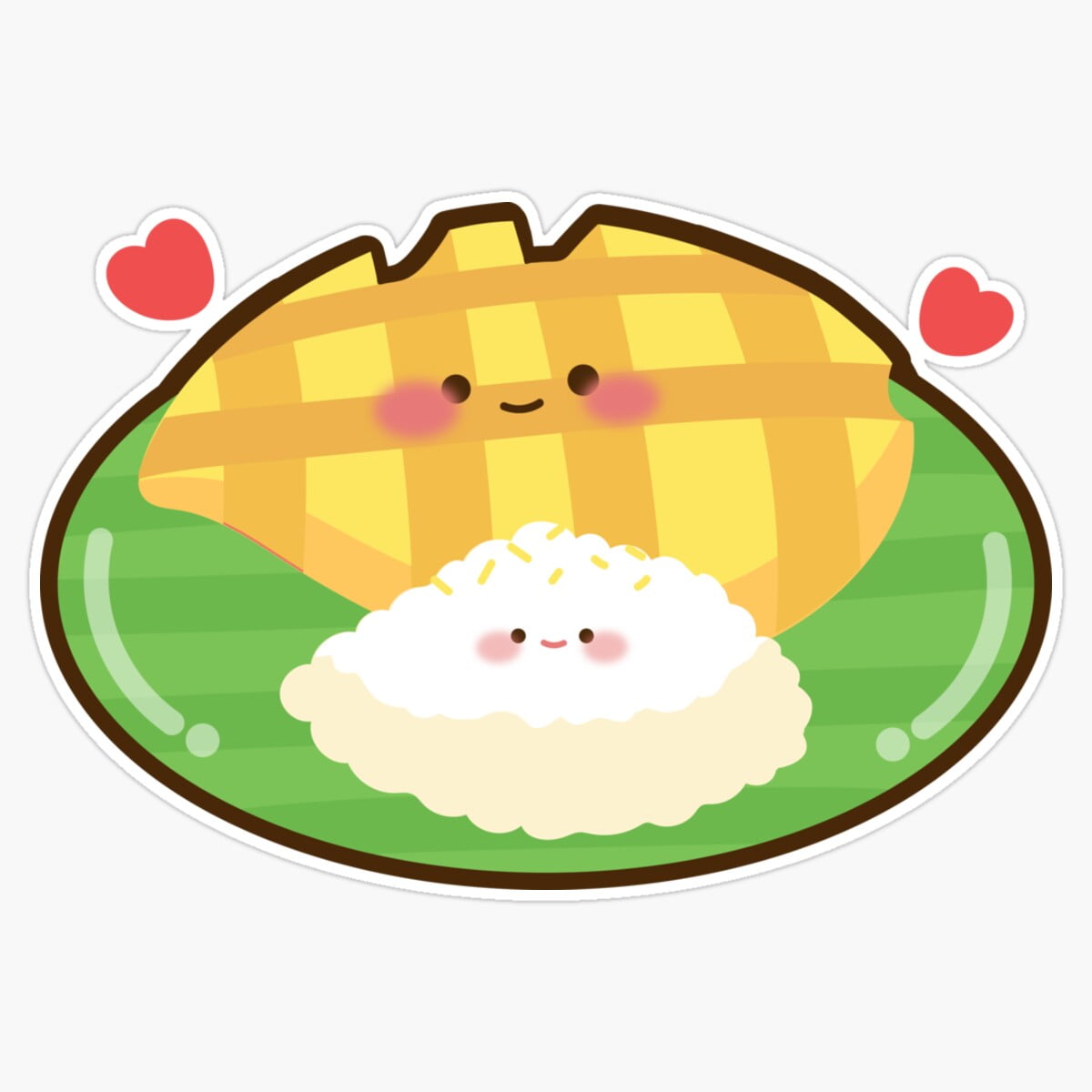 Maneki Kawaii Cute Mango Y Rice, Thai Dessert Er, Phone Decal Water ...