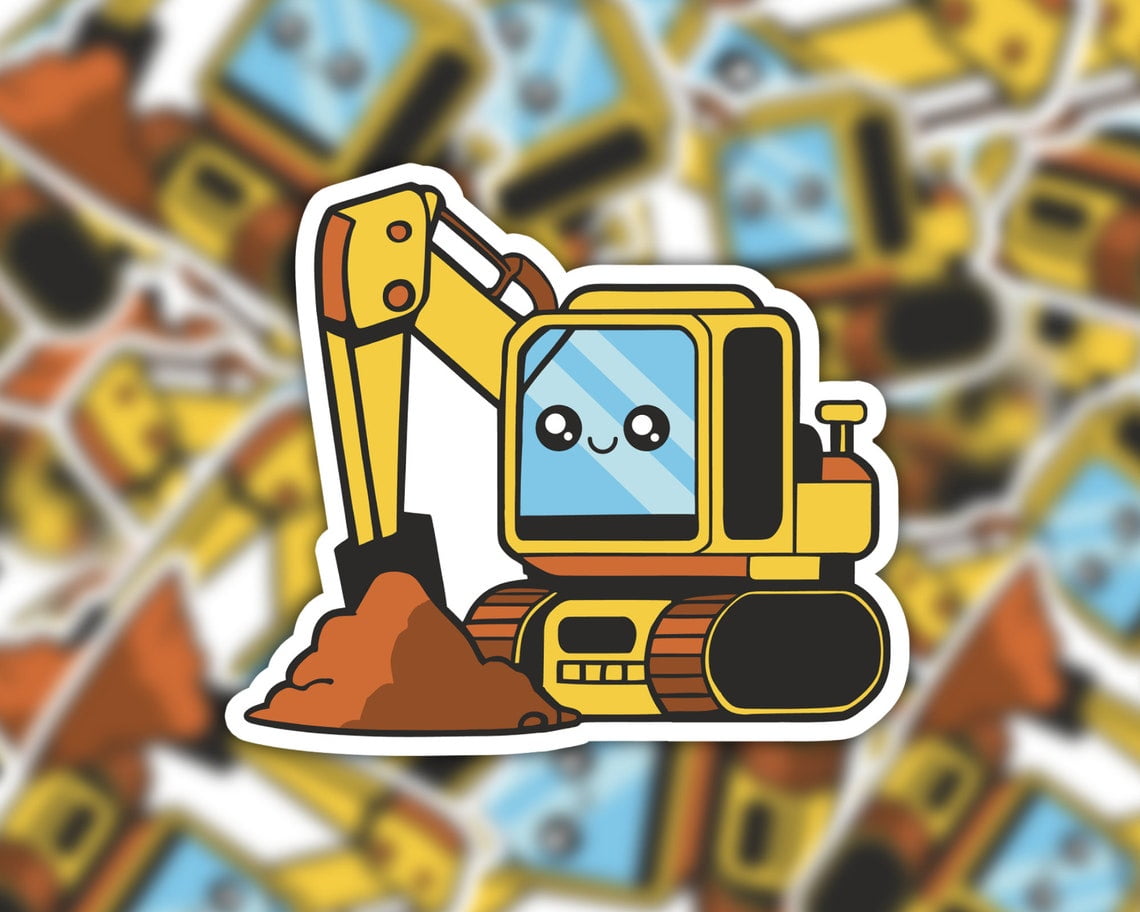 Maneki Kawaii Excavator Vinyl er, Excavator er, Cute er For Kids ...