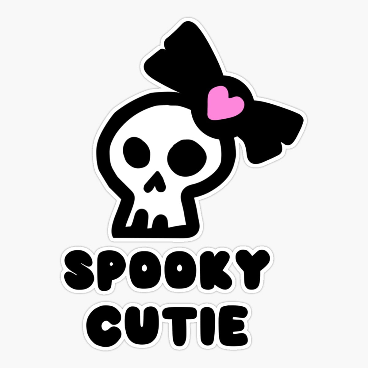 Maneki Kawaii Goth Spooky Cutie Cute Pastel Heart Bow Skull Design Er ...