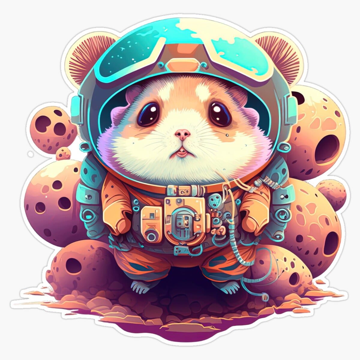 Maneki Kawaii Space Hamster - Cute Hamster In A Space Suit Er, Phone ...