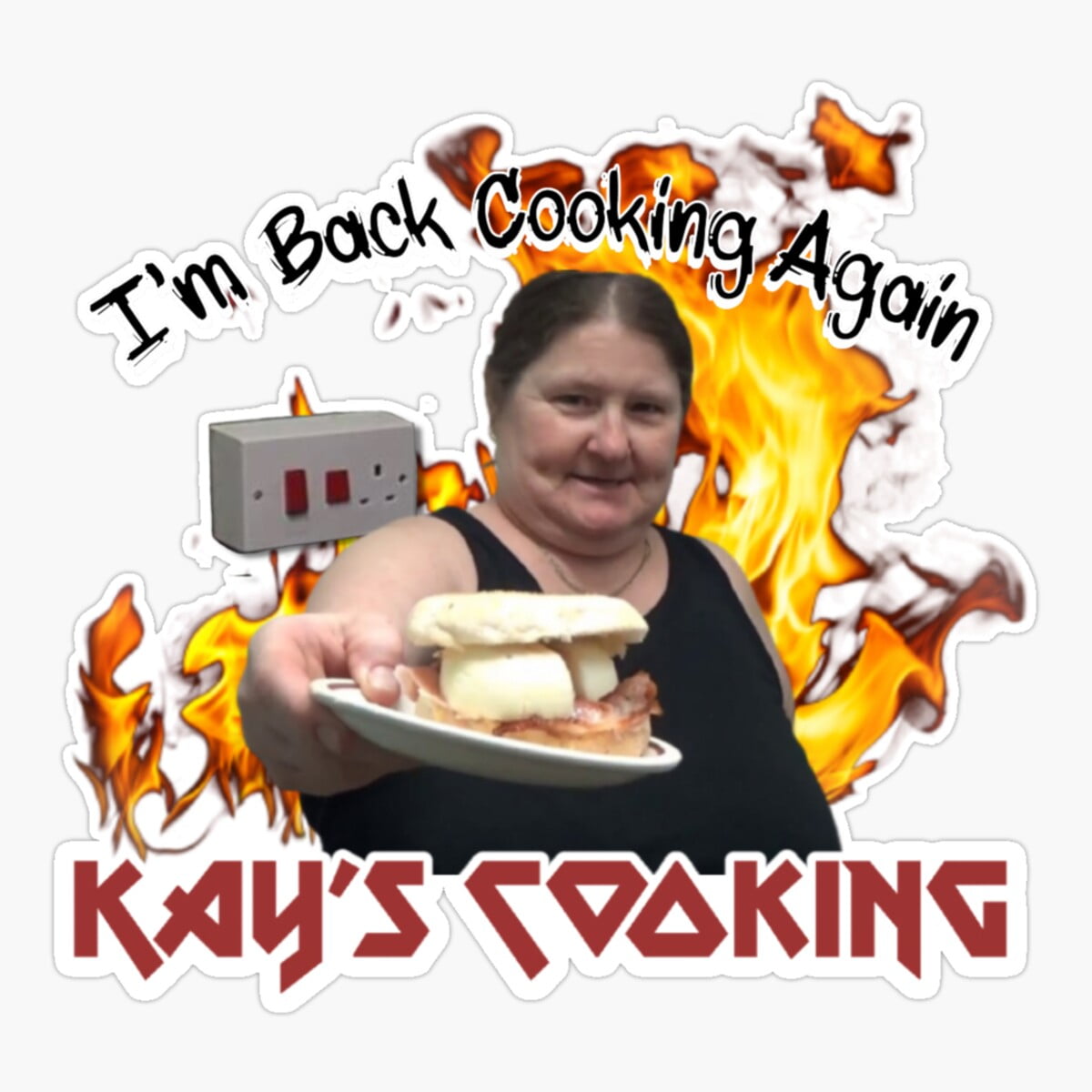 Maneki Kay'S Cooking - I'M Back Cooking Again Sticker, Phone Decal ...