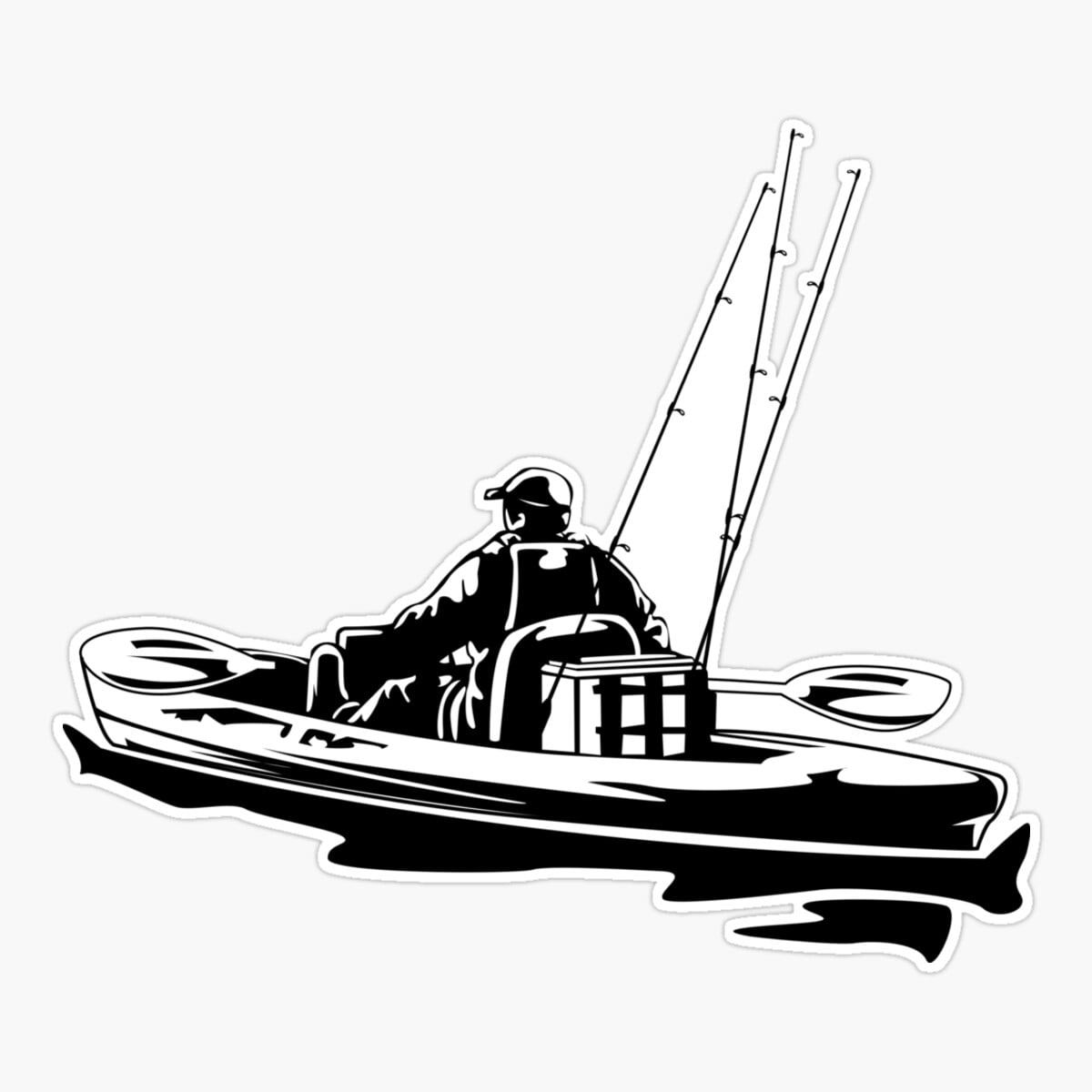 Maneki Kayak Ishing,Git Or Kayaking Lovers Er, Phone Decal Water Bottle ...