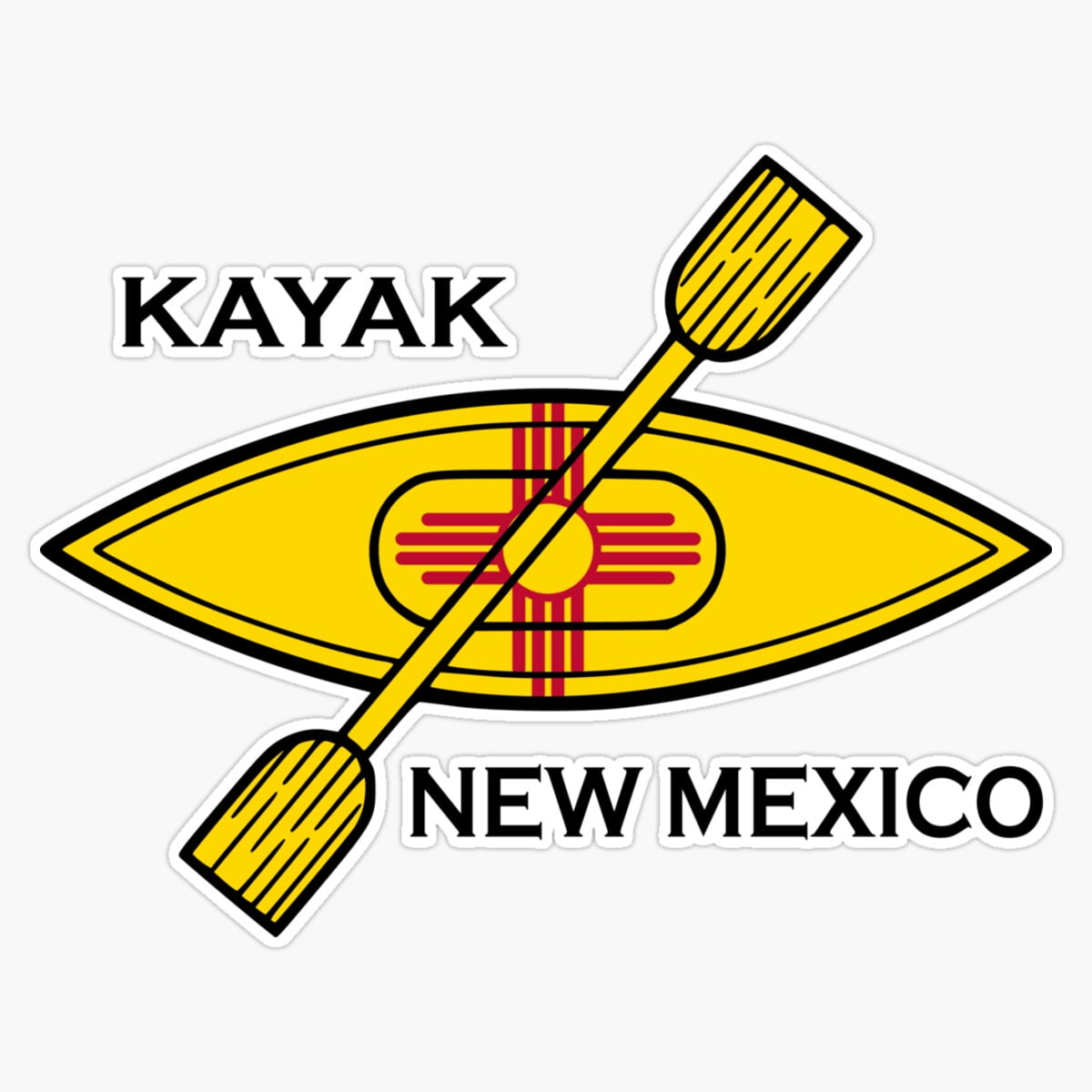 Maneki Kayak New Mexico Flag Er, Phone Decal Water Bottle Stickers Car ...
