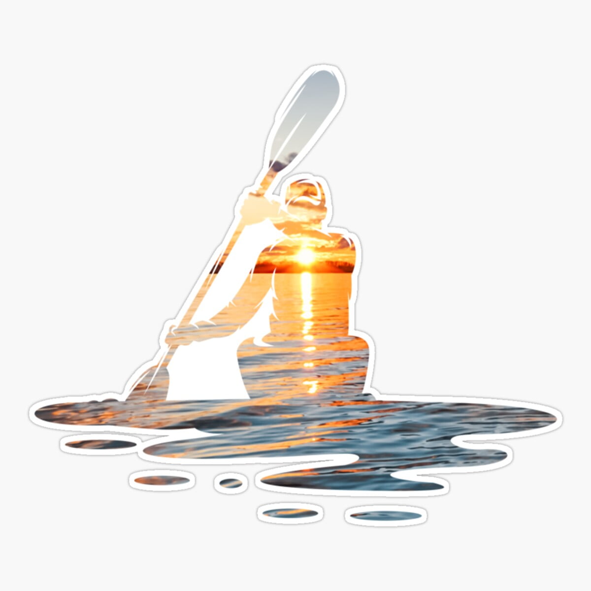 Maneki Kayaking Silhouette Kayak Kayaker Er, Phone Decal Water Bottle ...