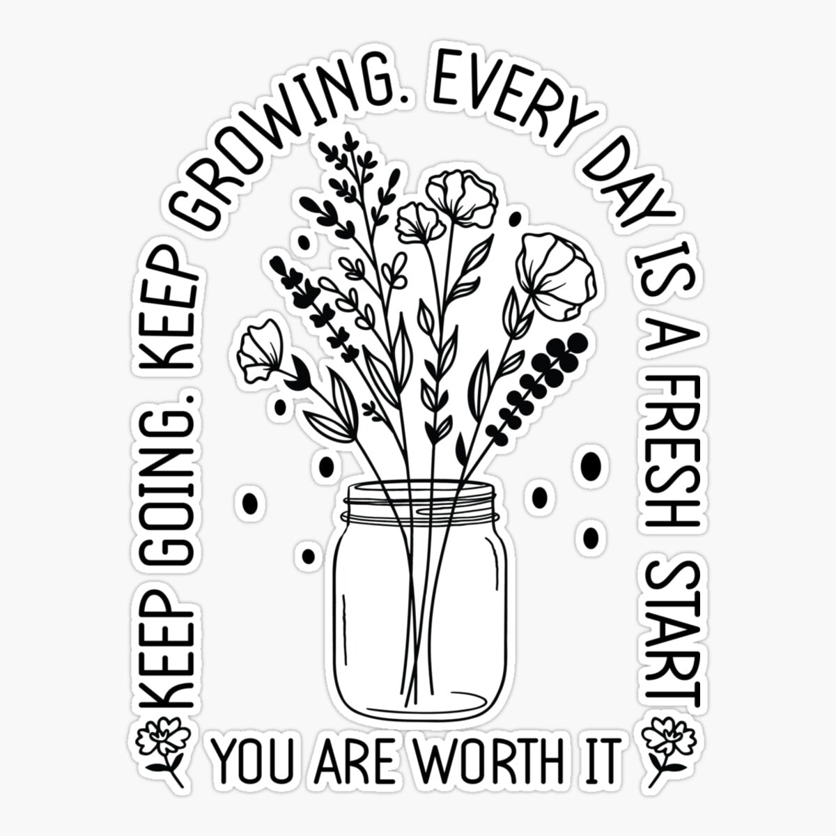 Maneki Keep Growing. Every Day Is A Fresh Start, Floral Gift, , Aba ...