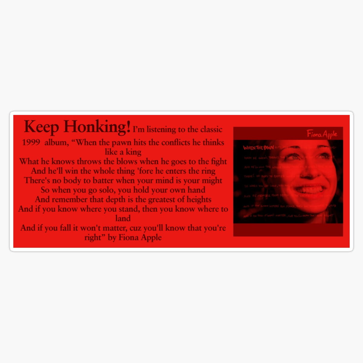 Maneki Keep Honking! I'M Listening To The Classic 1999 Album, "When The ...