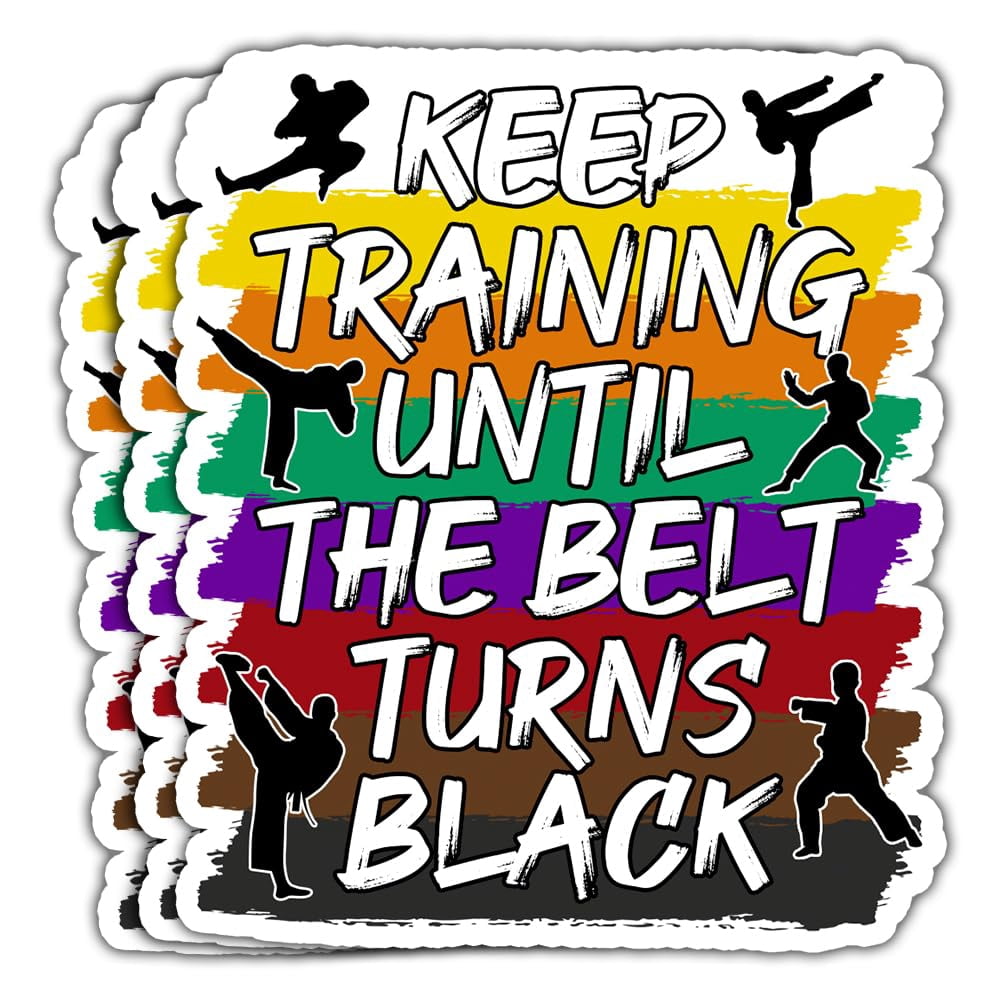Maneki Keep Training Until The Belt Turns Black BJJ Sticker Funny Jiu ...