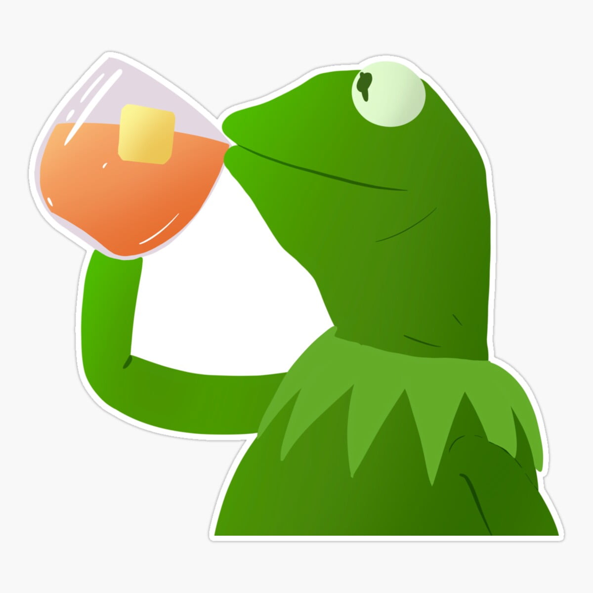 Maneki Kermit Drink Tea Er, Phone Decal Water Bottle Stickers Car ...