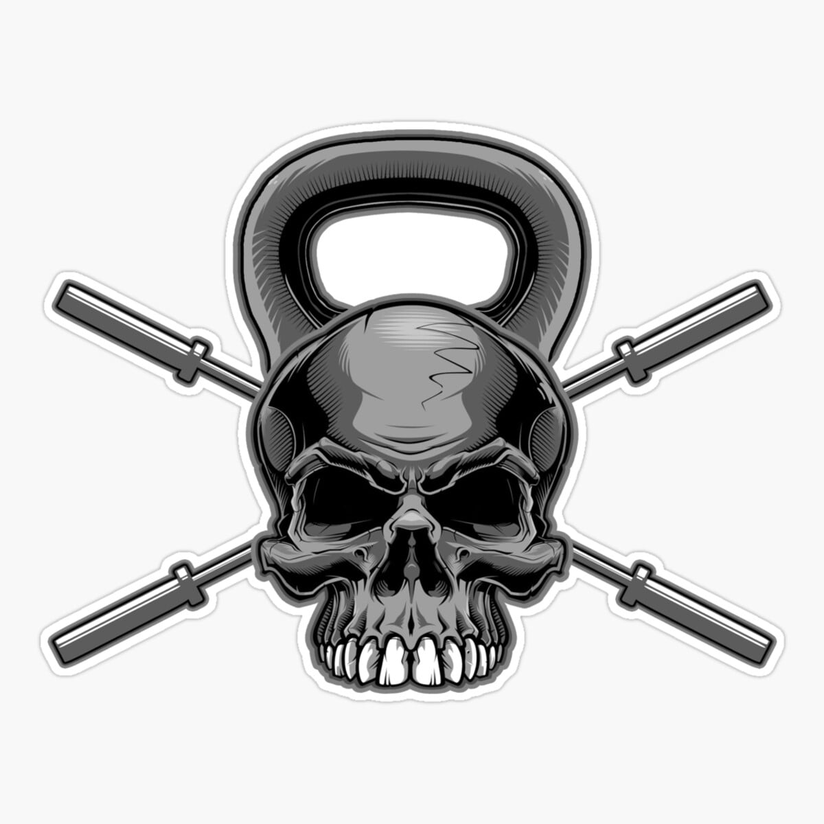 Maneki Kettlebell Crossed Barbells Er, Phone Decal Water Bottle ...