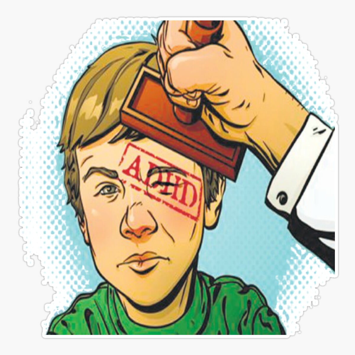 Maneki Kid Gets Stamped With Adhd Er, Phone Decal Water Bottle Stickers ...