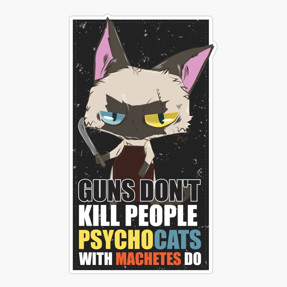 Maneki Kill Cat Loves To Kill Sticker, Phone Decal Water Bottle ...