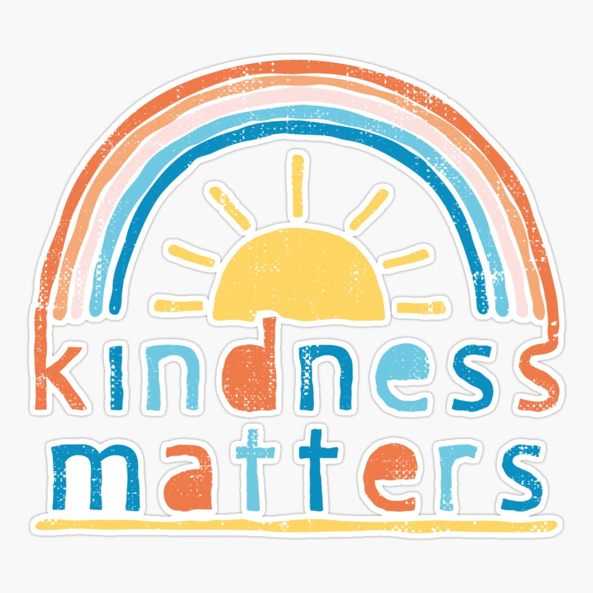 Maneki Kindness Matters. Typography Design With Rainbow Sticker, Phone ...