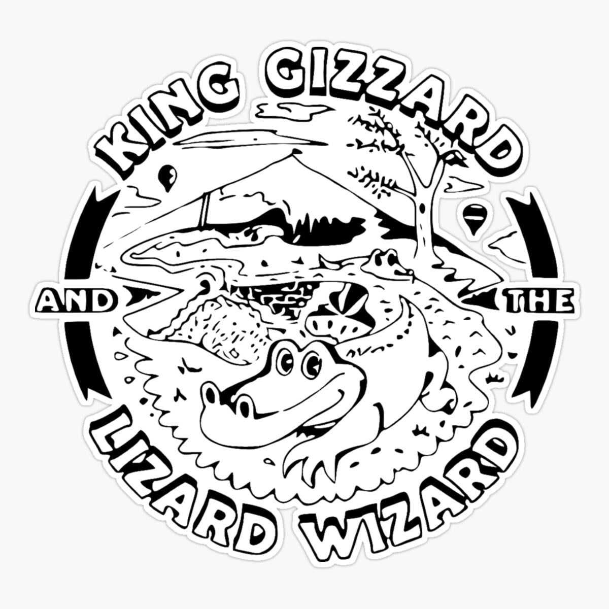 Maneki King Gizzard And The Lizard Wizard Circle Er, Phone Decal Water ...