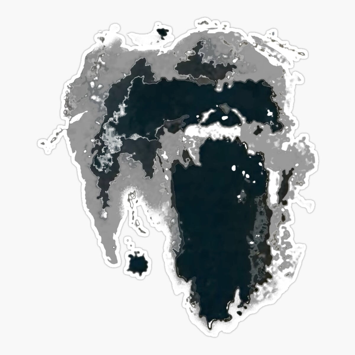 Maneki King Kong Ink Blot On Denham'S Map Er, Phone Decal Water Bottle ...