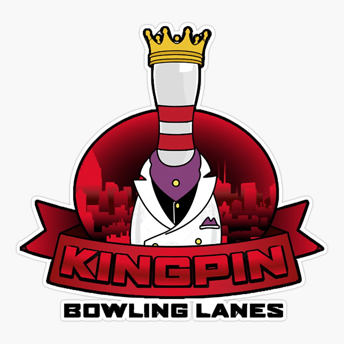 Maneki Kingpin Bowling Lanes Sticker, Phone Decal Water Bottle Stickers ...