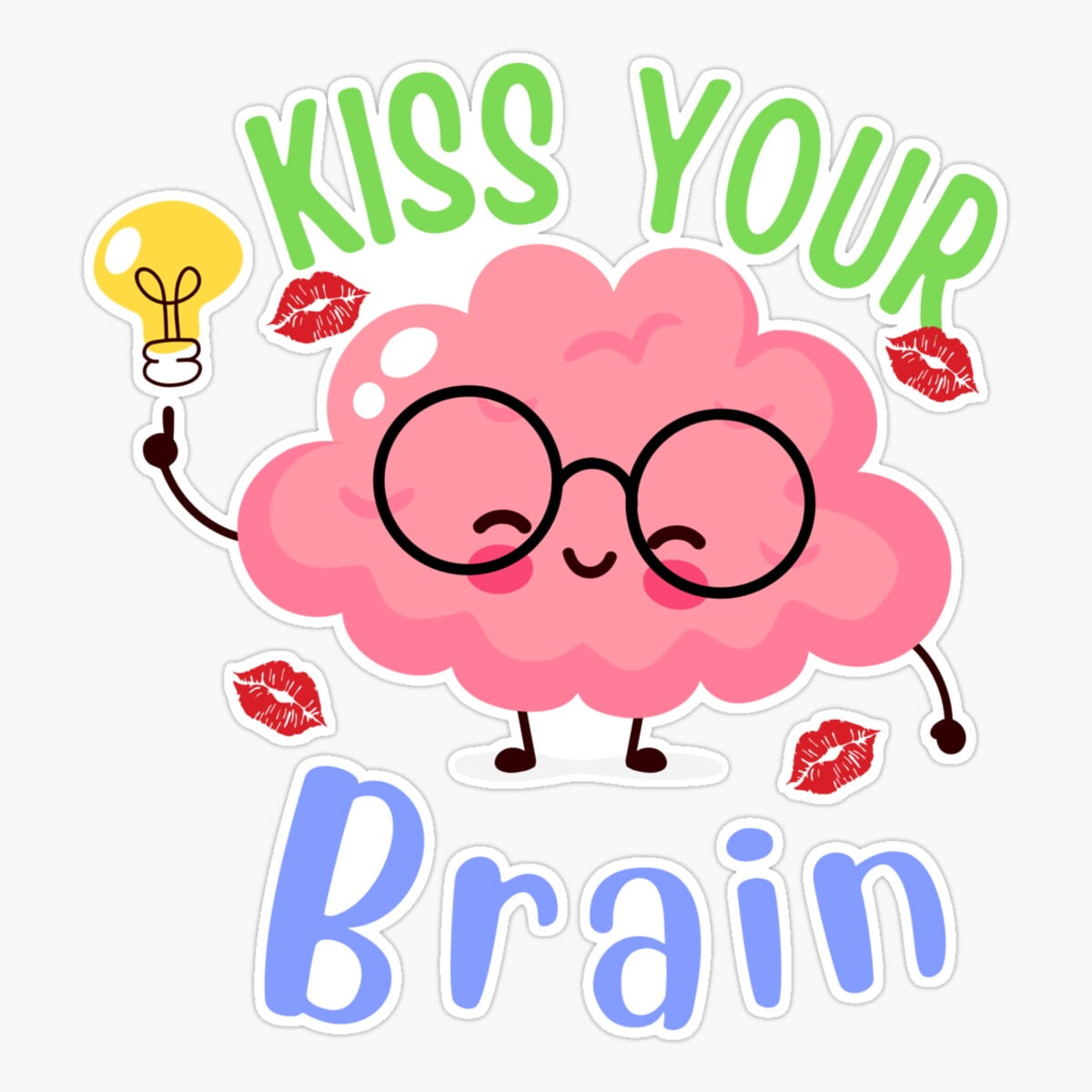 Maneki Kiss Your Brain ( Awareness) Er, Phone Decal Water Bottle ...