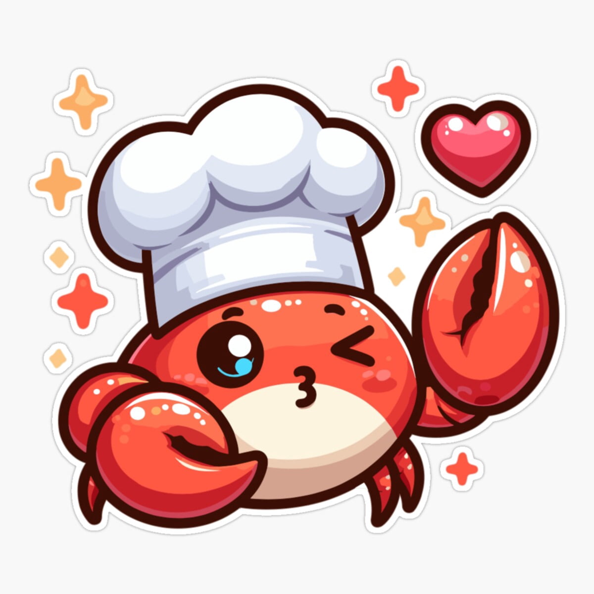 Maneki Kisses Rom Che Crab Sticker, Phone Decal Water Bottle Stickers ...