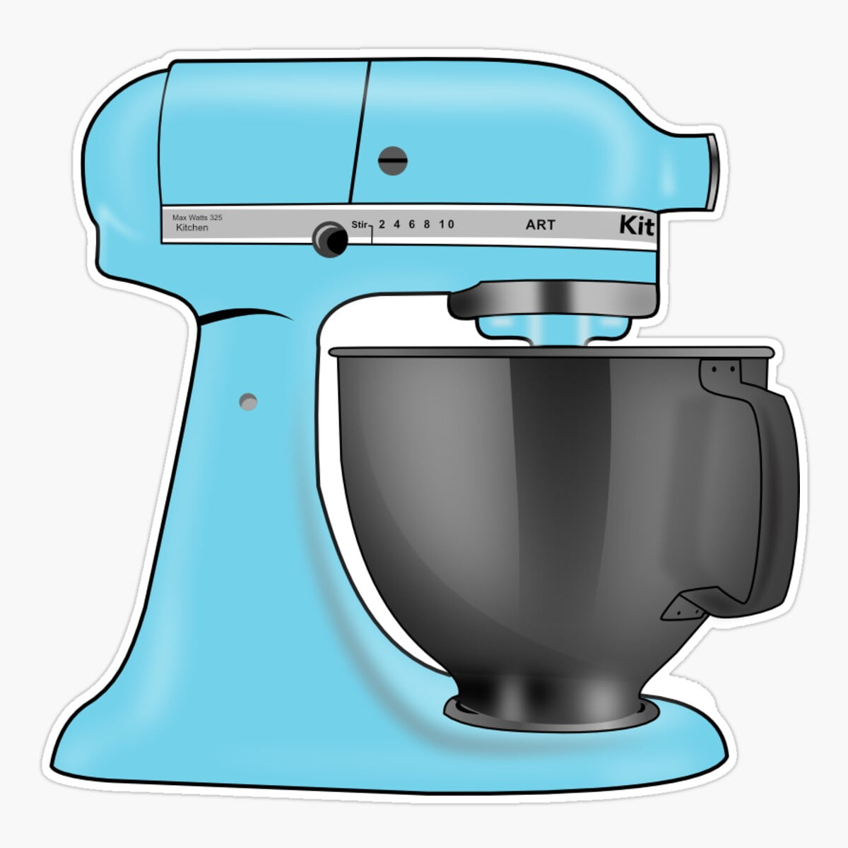 Maneki Kitchen Aid Mixer Pastel Blue Sticker, Phone Decal Water Bottle ...