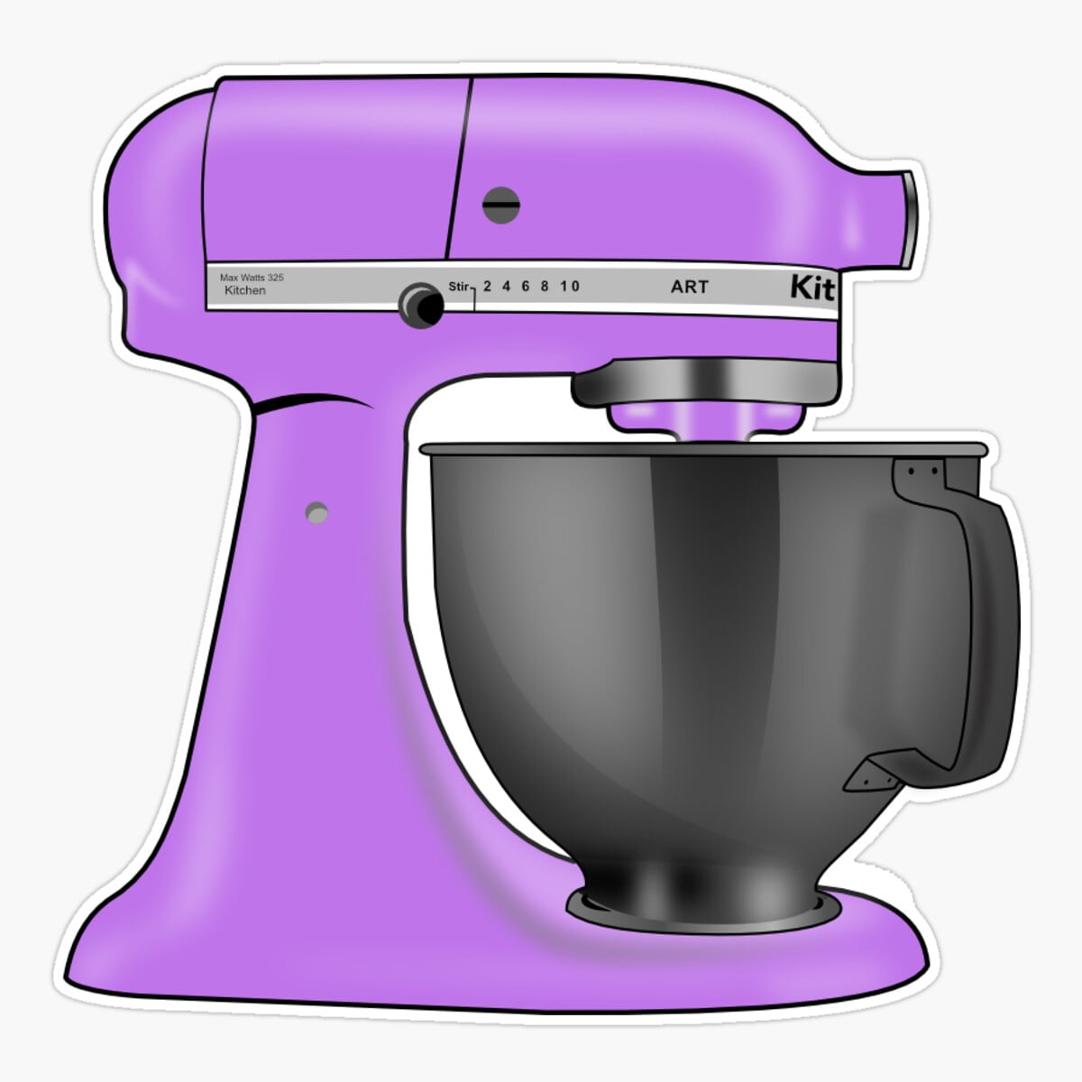 Maneki Kitchen Aid Mixer Pastel Pink Sticker, Phone Decal Water Bottle ...