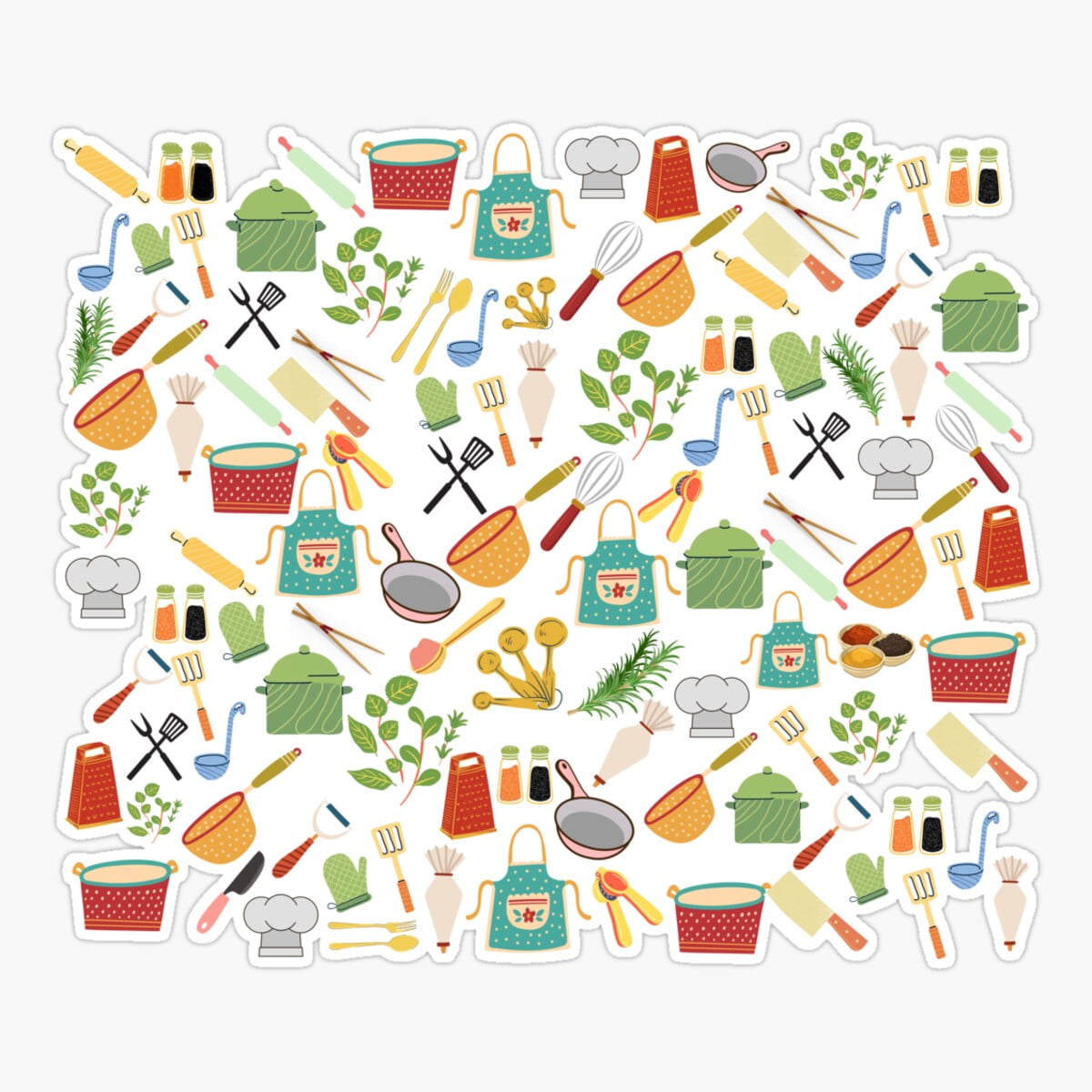 Maneki Kitchen Essentials: A Un And Unctional Utensil Pattern Sticker ...