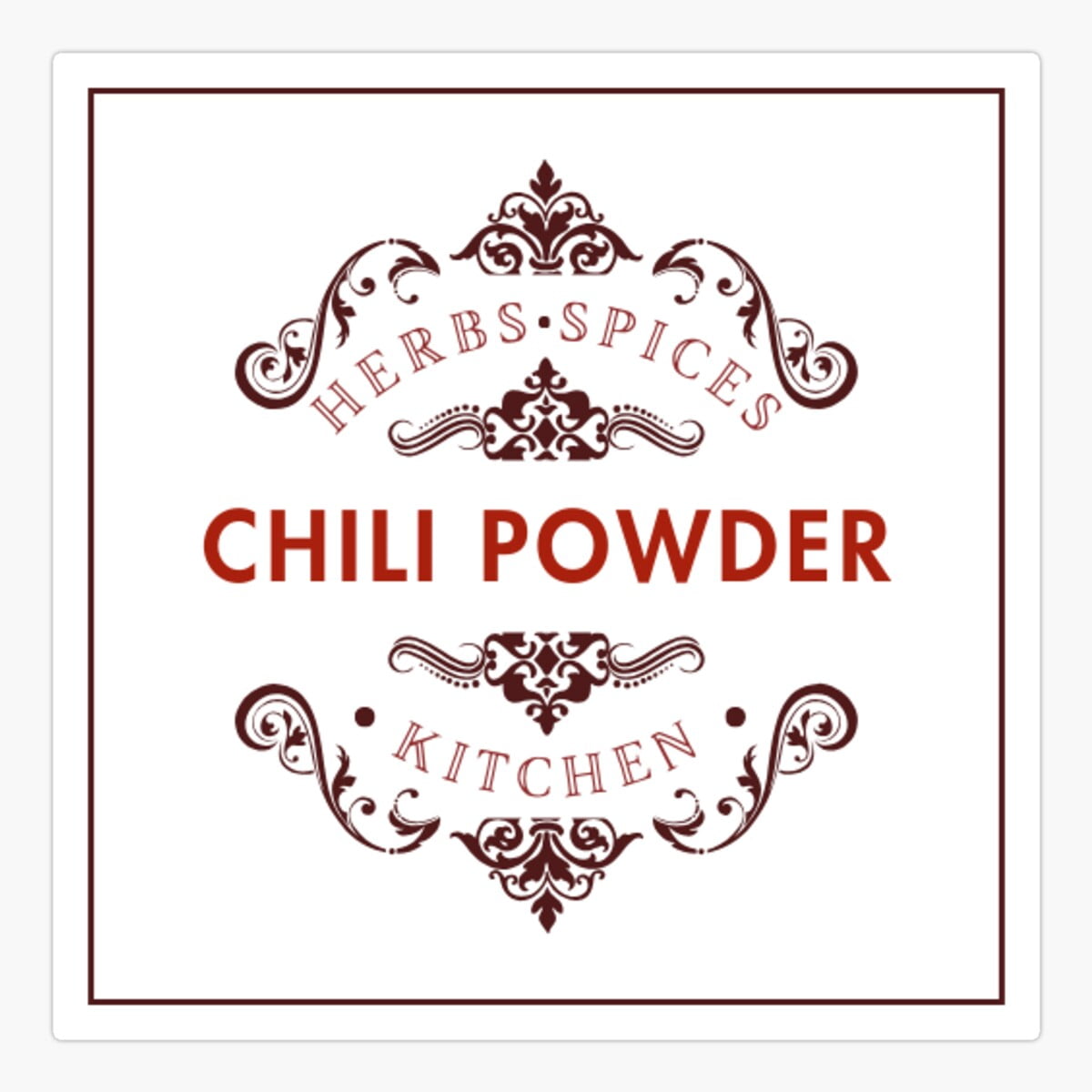 Maneki [Kitchen Label] Chili Powder Sticker Sticker, Phone Decal Water ...