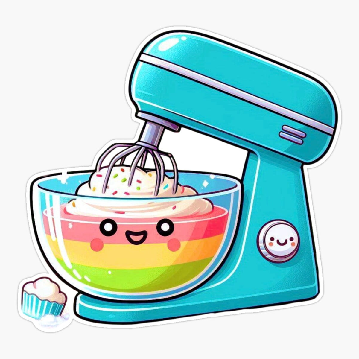 Maneki Kitchen Mixer Sticker, Phone Decal Water Bottle Stickers Car ...