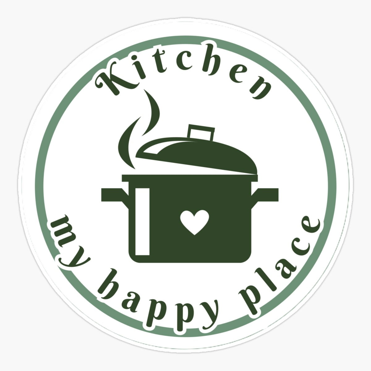 Maneki Kitchen My Happy Place Love Cooking Sticker, Phone Decal Water ...