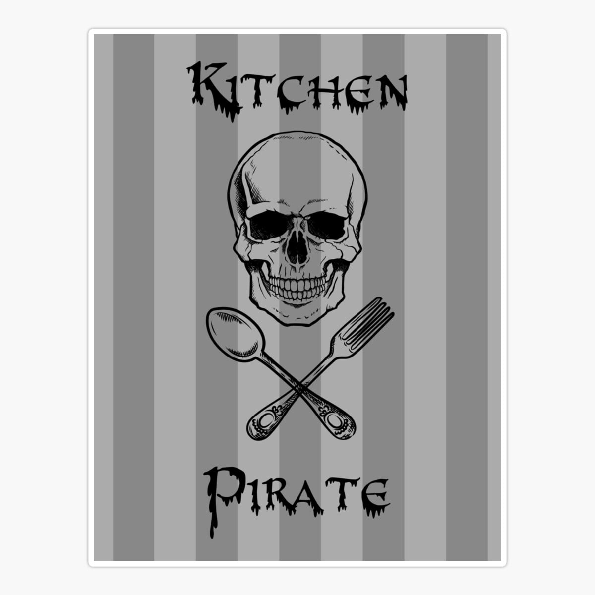 Maneki Kitchen Pirate Sticker, Phone Decal Water Bottle Stickers Car ...