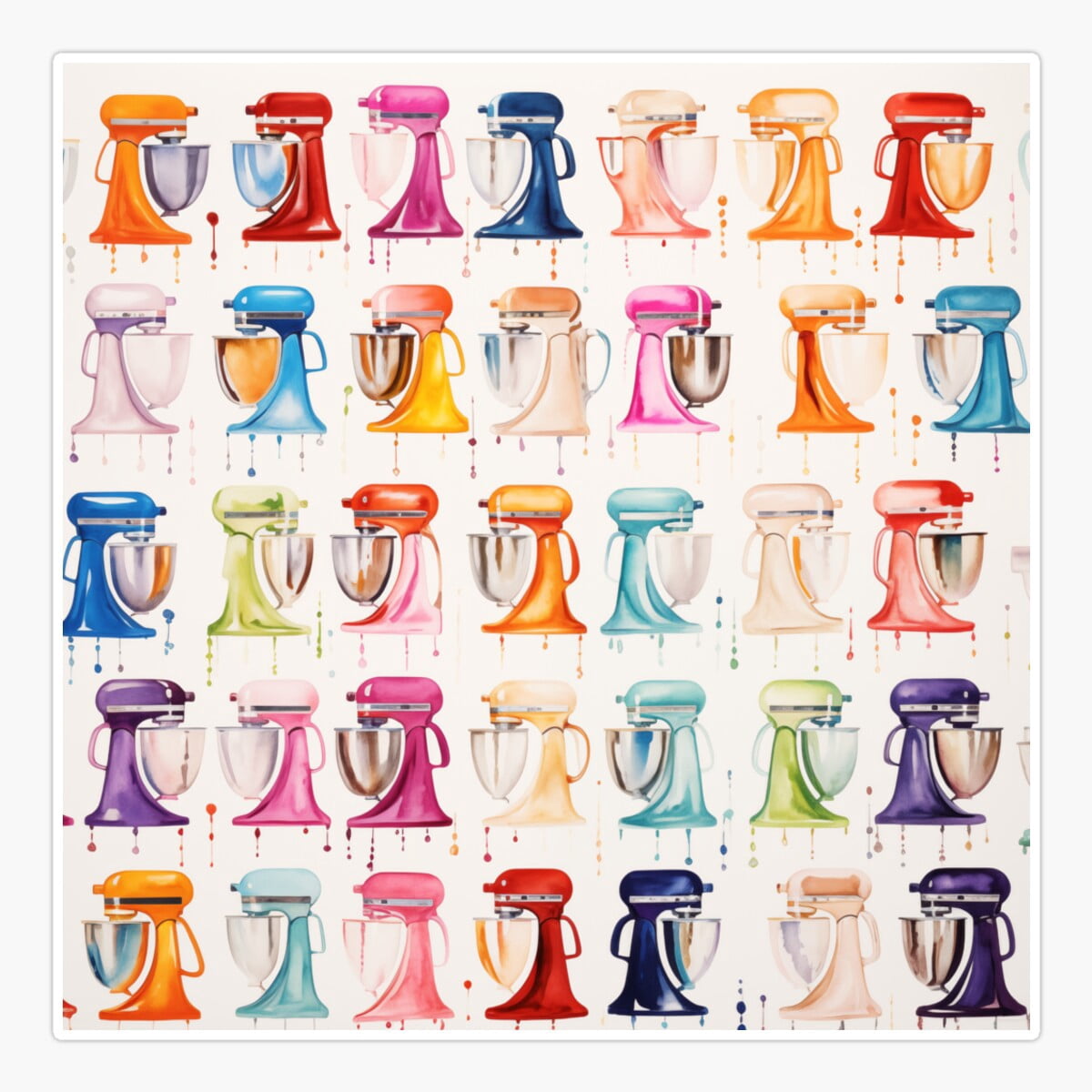 Maneki Kitchen Symphony: Watercolor Splashed Stand Mixers In Vivid Hues ...