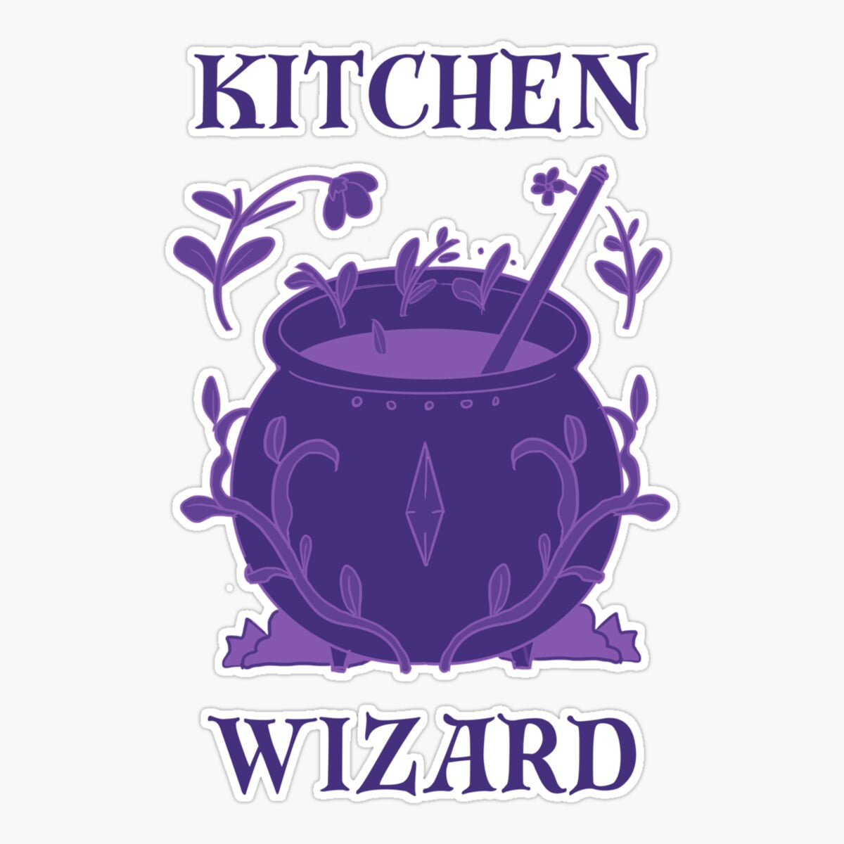 Maneki Kitchen Wizard Purple Cauldron Sticker, Phone Decal Water Bottle ...
